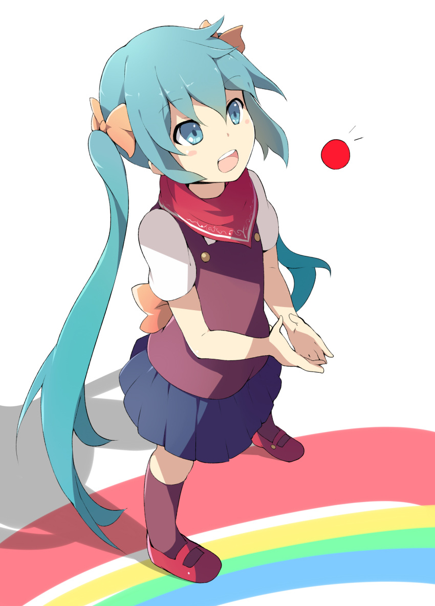 Safebooru - absurdres alternate costume aqua eyes aqua hair bad id ball black buraku bow from ...