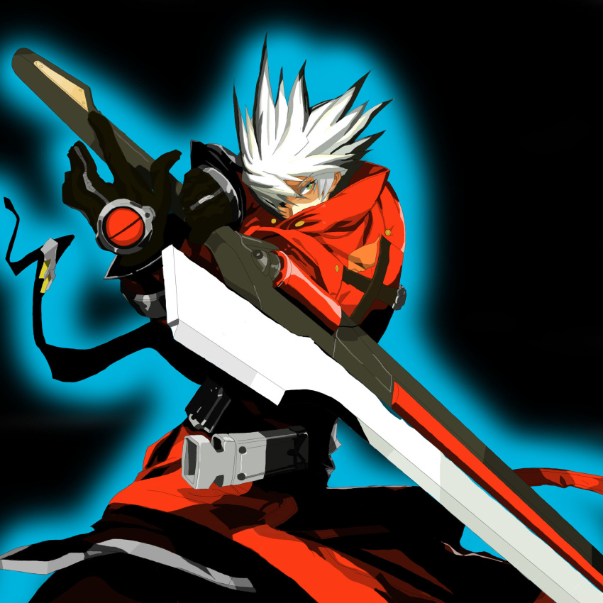 Safebooru - belt blade blazblue coat gelato10 gloves hair over one eye ...