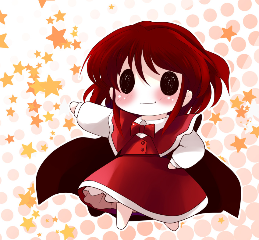 Safebooru - 0 0 black eyes cape chibi dress hand on hip highres hips ...