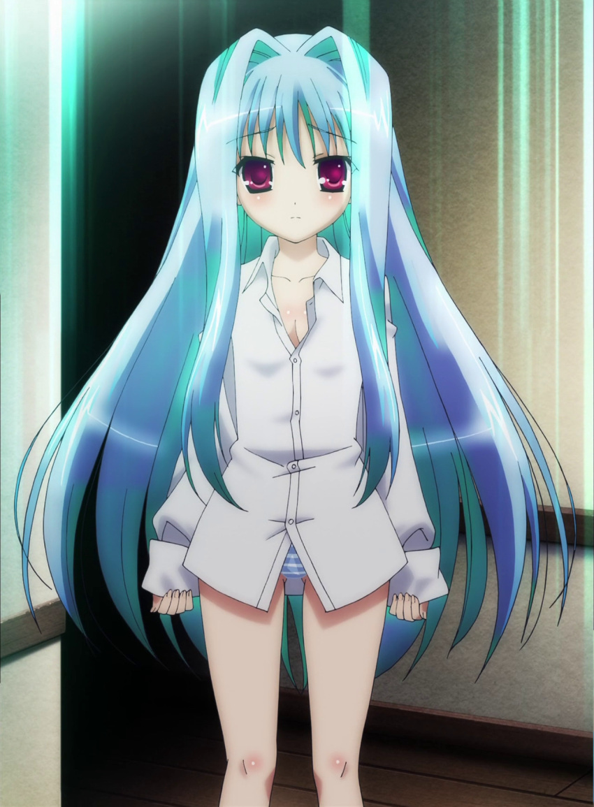 Safebooru Blue Hair Breasts Cleavage Cube X Cursed X Curious Fear