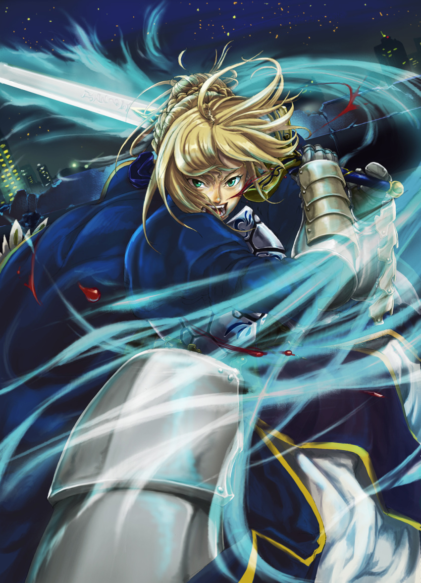 Safebooru - armor armored dress bad id blonde hair blood colmack dress ...