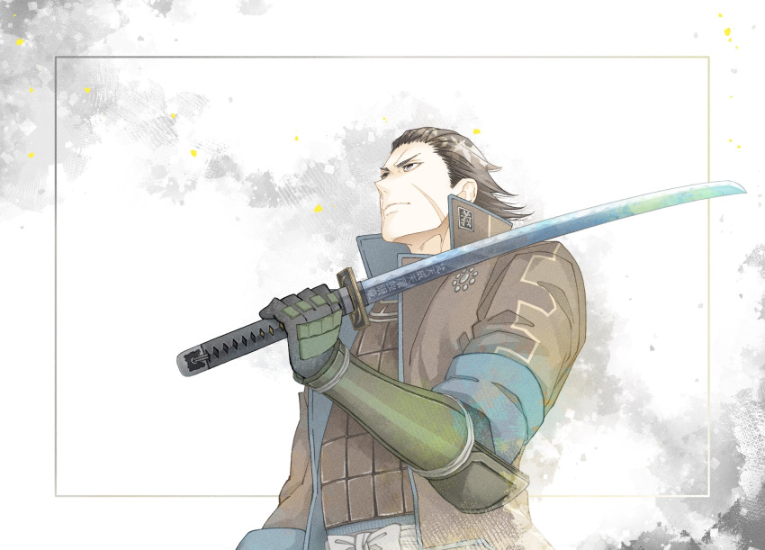 Safebooru - 1boy black gloves brown coat brown eyes brown hair coat ...