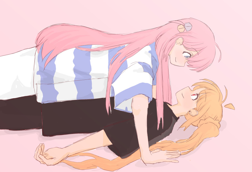 Safebooru - 2girls ahoge black pants black shirt blue eyes blue shirt bocchi the rock! closed ...