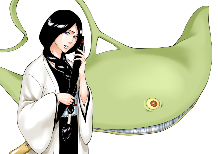 Safebooru - 1girl black hair black kimono bleach bleachist braid ...