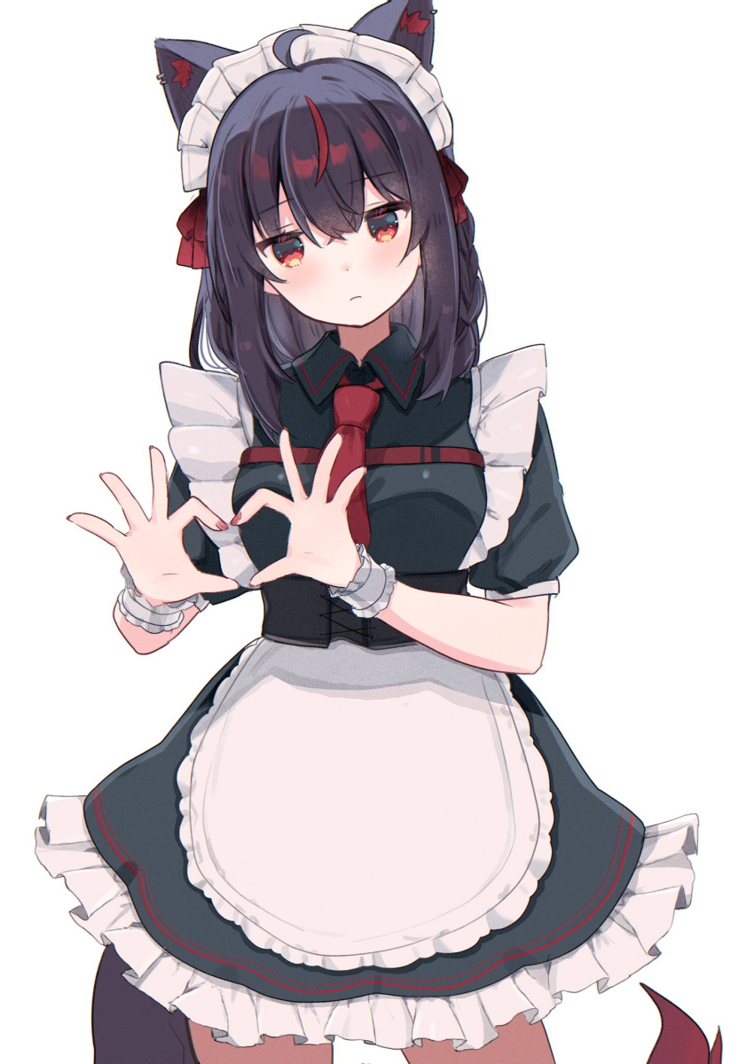 Safebooru - 1girl alternate costume animal ear fluff animal ears ao kotoha black hair enmaided ...