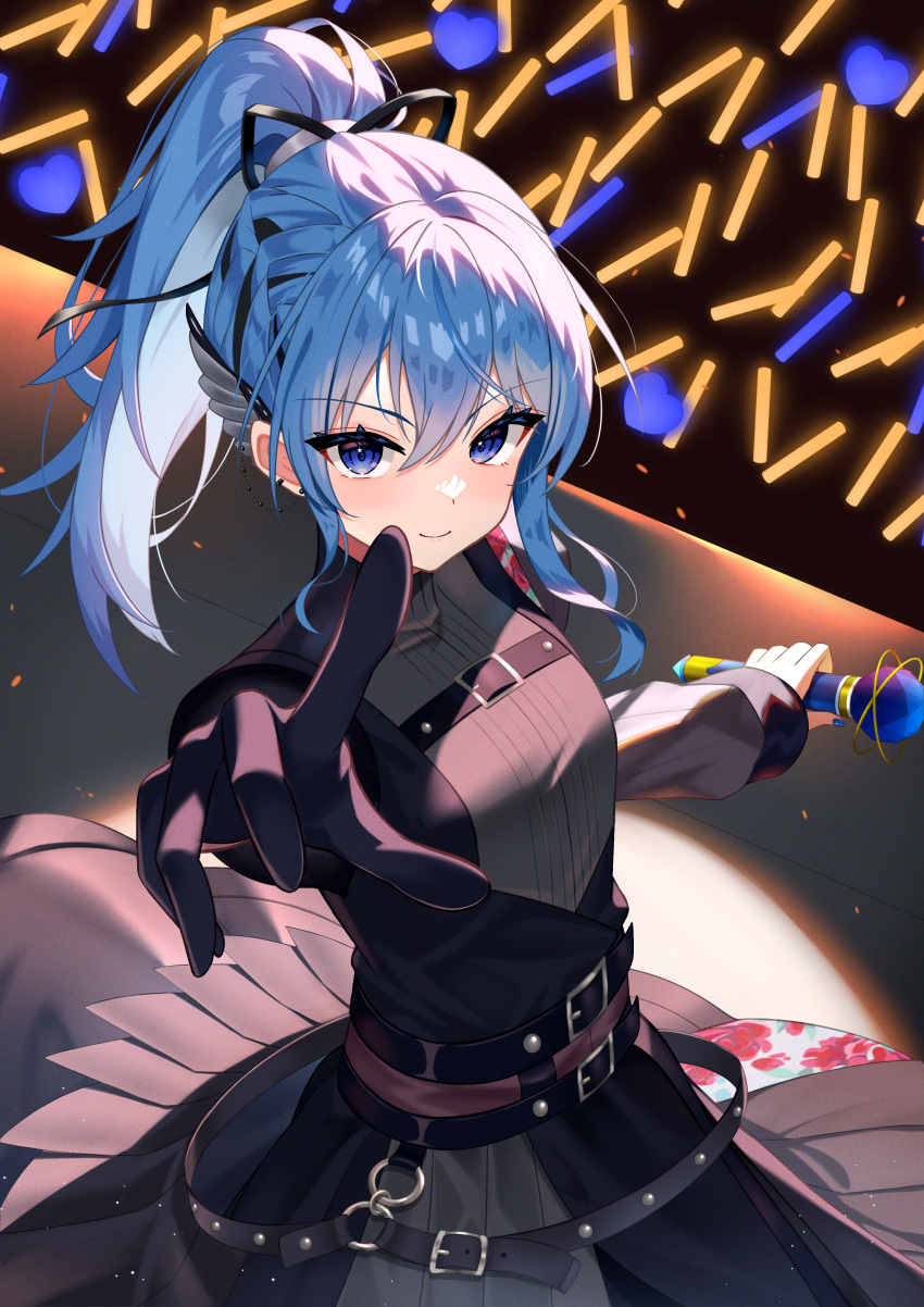 Safebooru - 1girl absurdres asymmetrical sidelocks asymmetrical sleeves belt black belt black ...