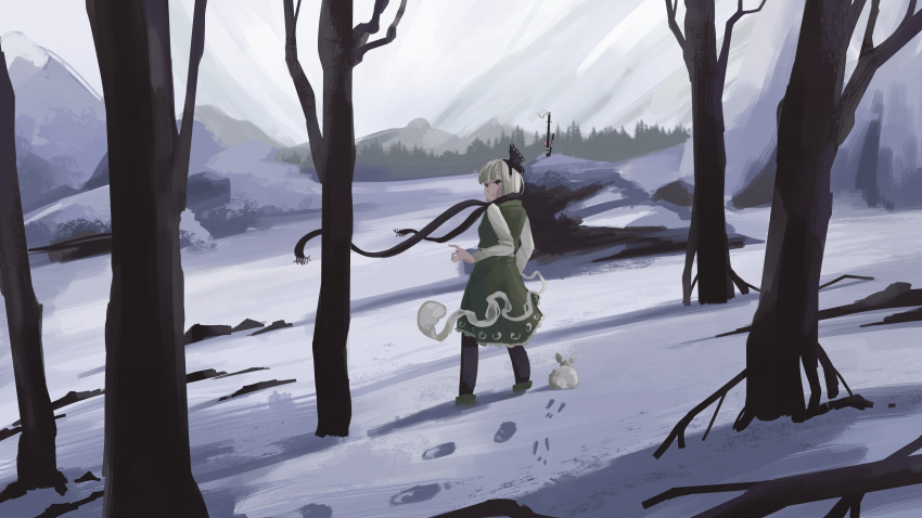 Safebooru - 1girl absurdres adapted costume bare tree black pantyhose ...