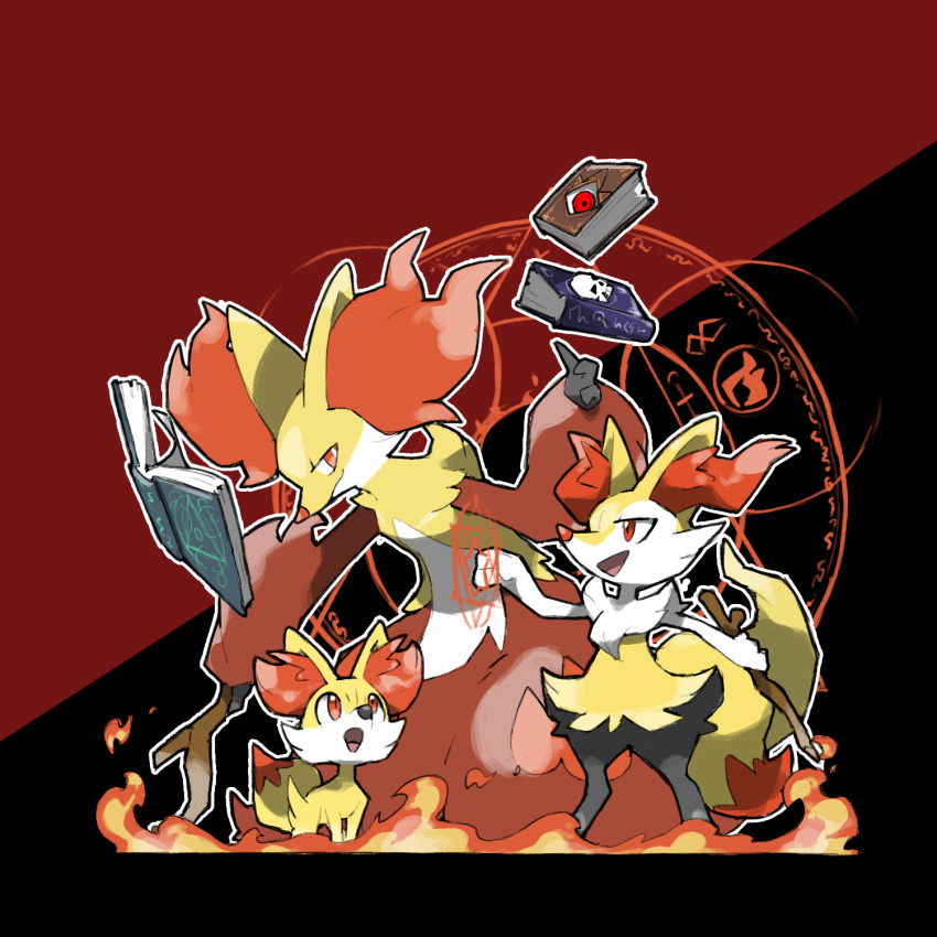 Safebooru - :d animal ear fluff animal focus blacknirrow book braixen ...