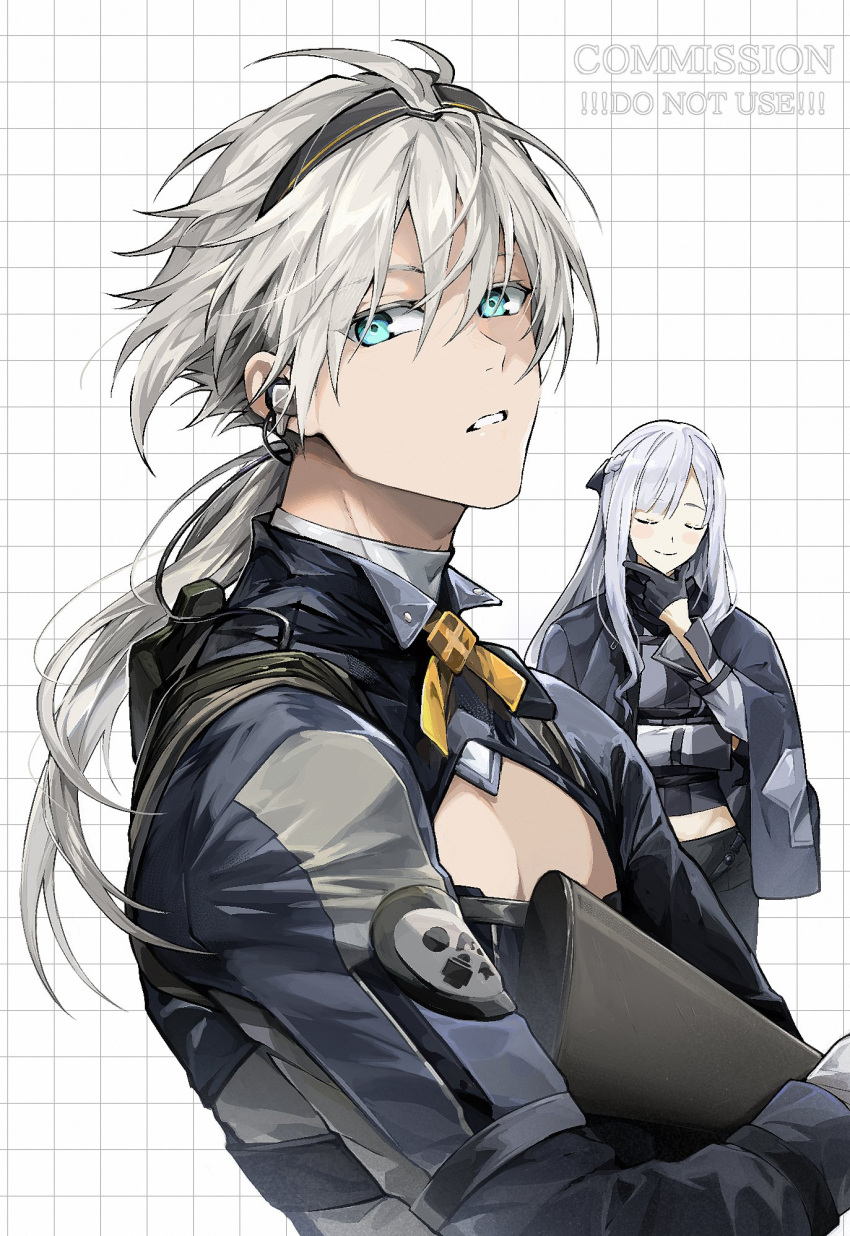 Safebooru - 1boy 1girl ak-12 (girls' frontline) an-94 an-94 (girls' frontline) aqua eyes assault ...