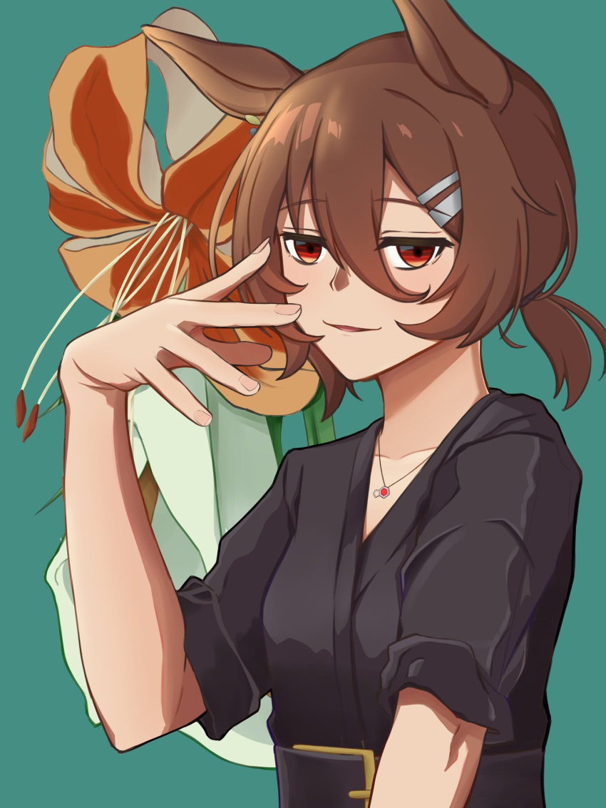 Safebooru - 1girl agnes tachyon (umamusume) animal ears belt black belt black dress breasts ...