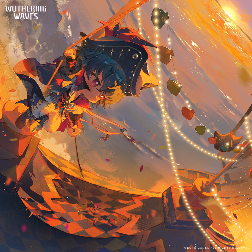 Safebooru - 1boy absurdres blue hair brant (wuthering waves) chibi chibi only closed mouth ...