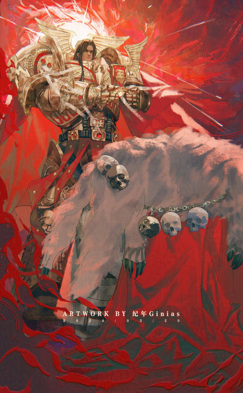 Safebooru - 2boys absurdres aquila (symbol) armor artist name black ...