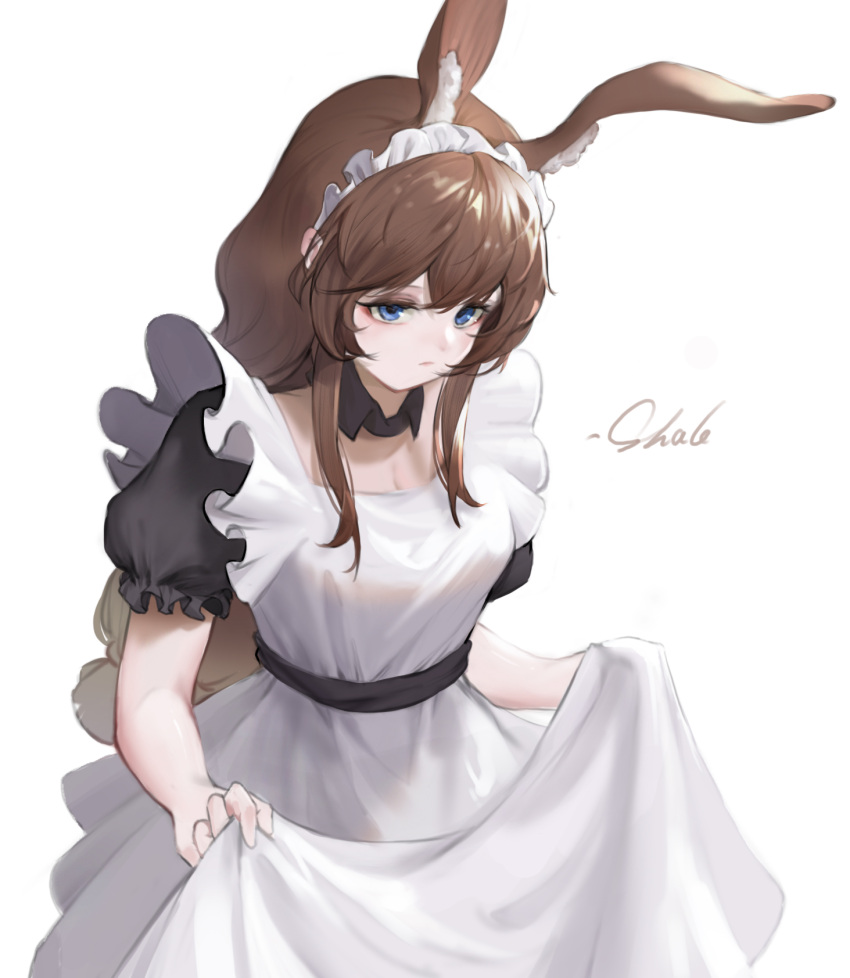 Safebooru - 1girl alternate costume amiya (arknights) animal ear fluff animal ears apron ...