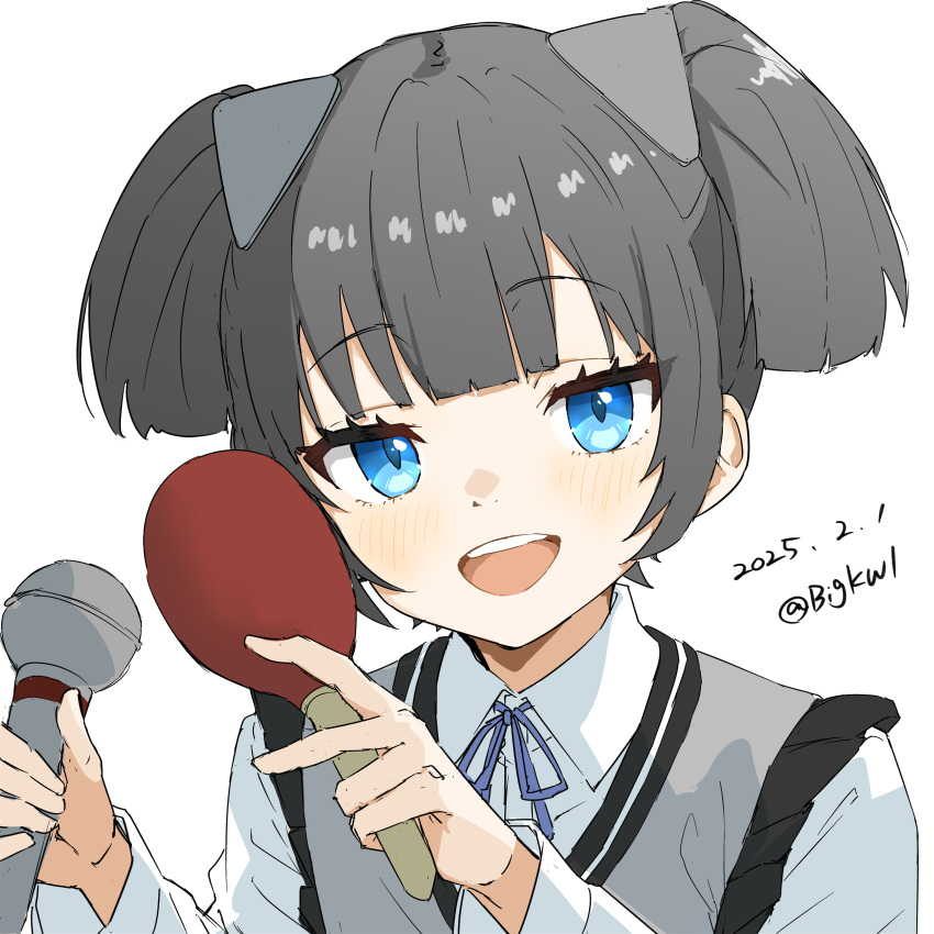 Safebooru 1girl Absurdres Bigkwl Blue Eyes Dated Grey Hair Headgear 6007