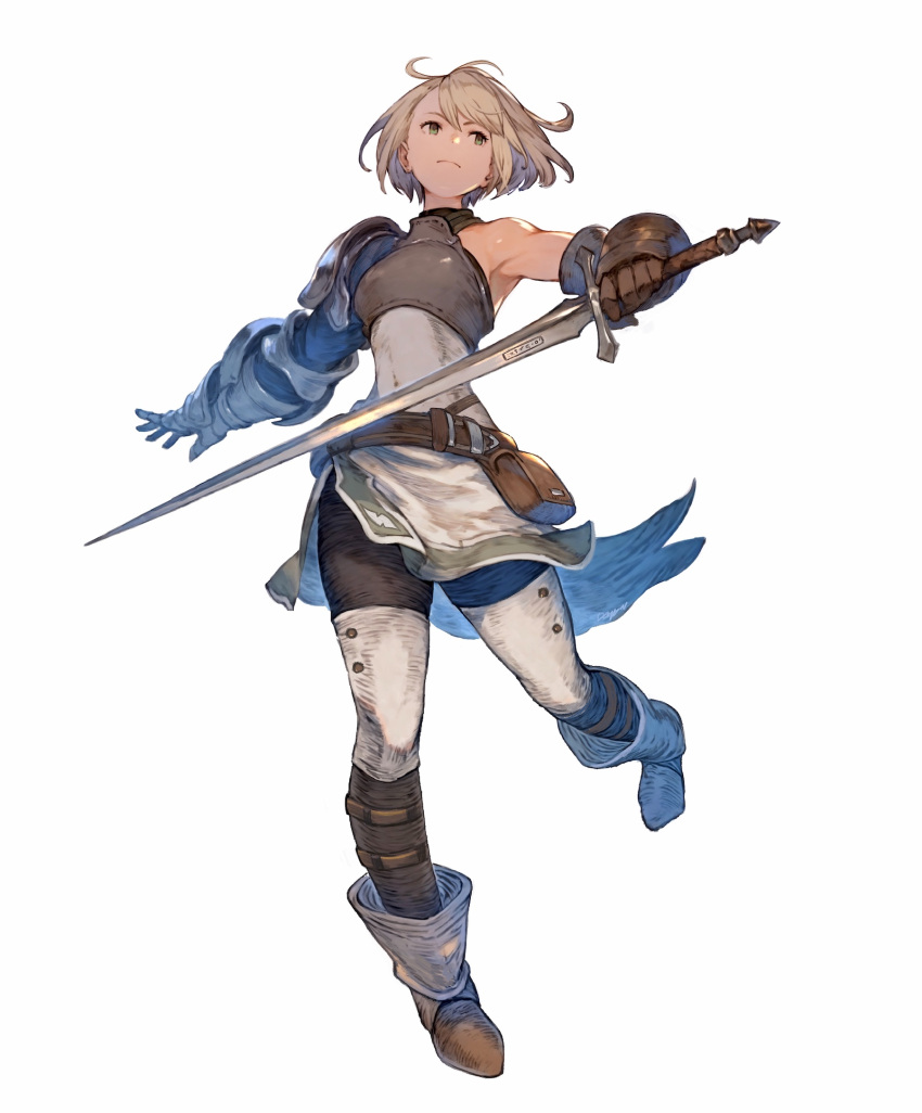 Safebooru - 1girl ankle boots armor artist name belt belt pouch blonde hair boots breastplate ...