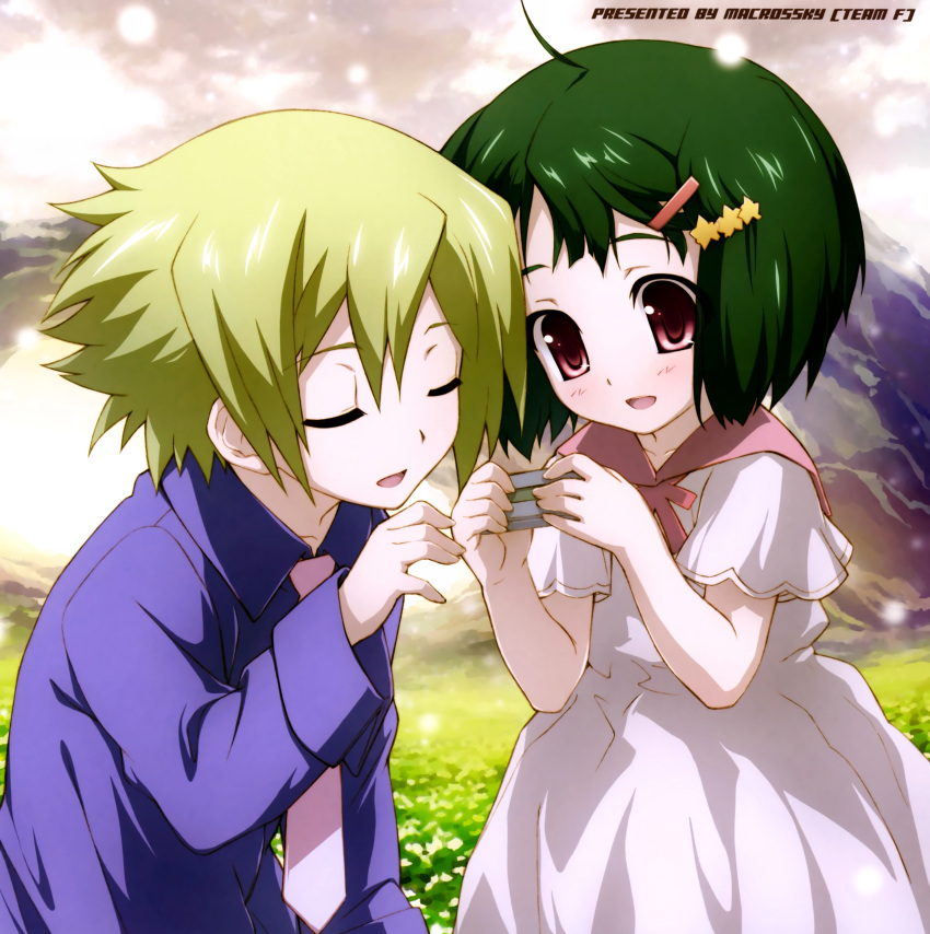 Safebooru - 1girl absurdres ahoge amami mikihiro blonde hair brera sterne dress green hair hair ...