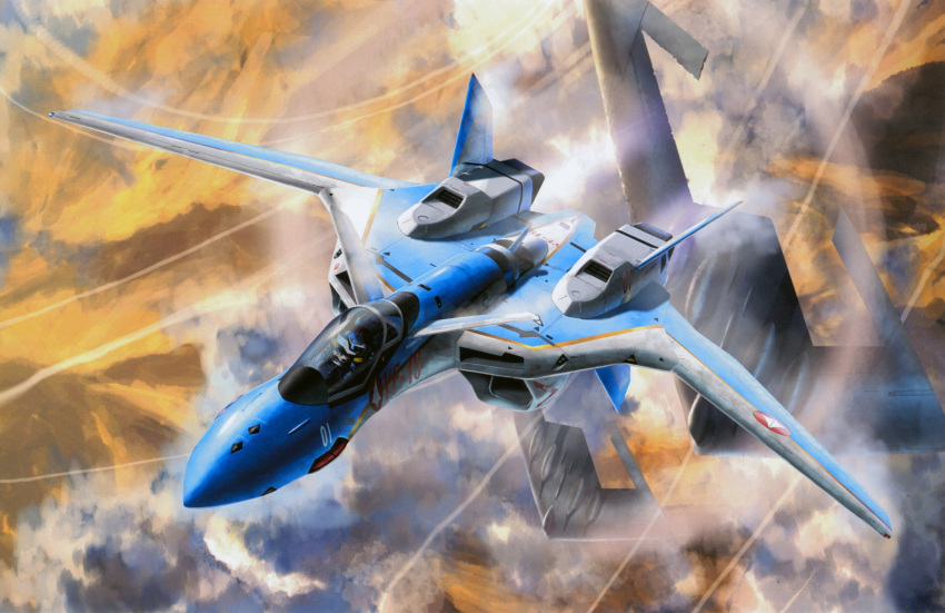 Safebooru - airplane canards cloud cockpit condensation trail contrail ...