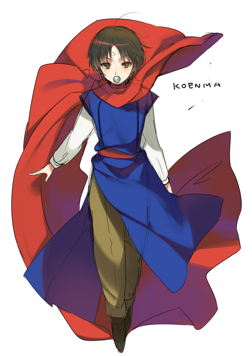 Safebooru - brown eyes brown hair highres kippu koenma looking at ...