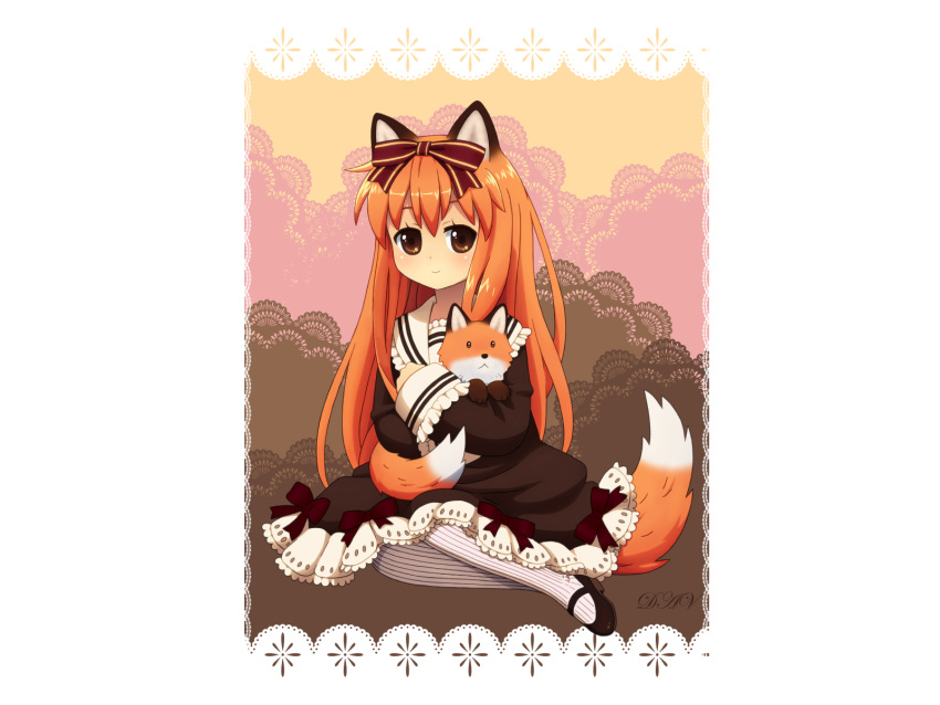 Safebooru - animal animal ears blush bow dav dress fox foxgirl goth ...
