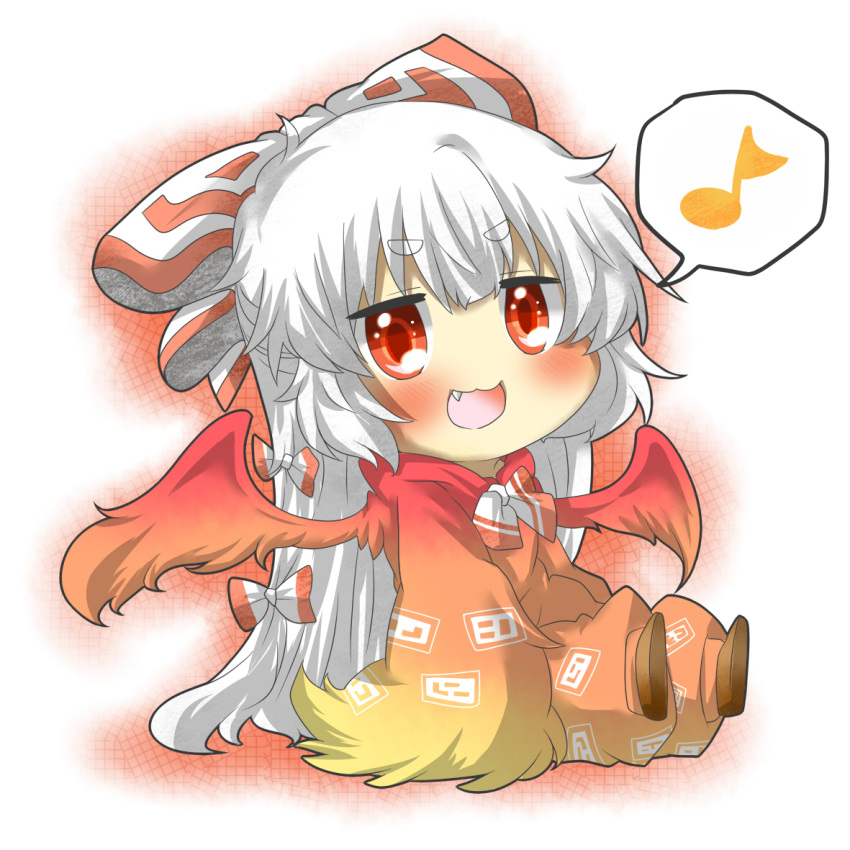 Safebooru - :3 animal costume blush bow chibi eyebrows fang fujiwara no ...
