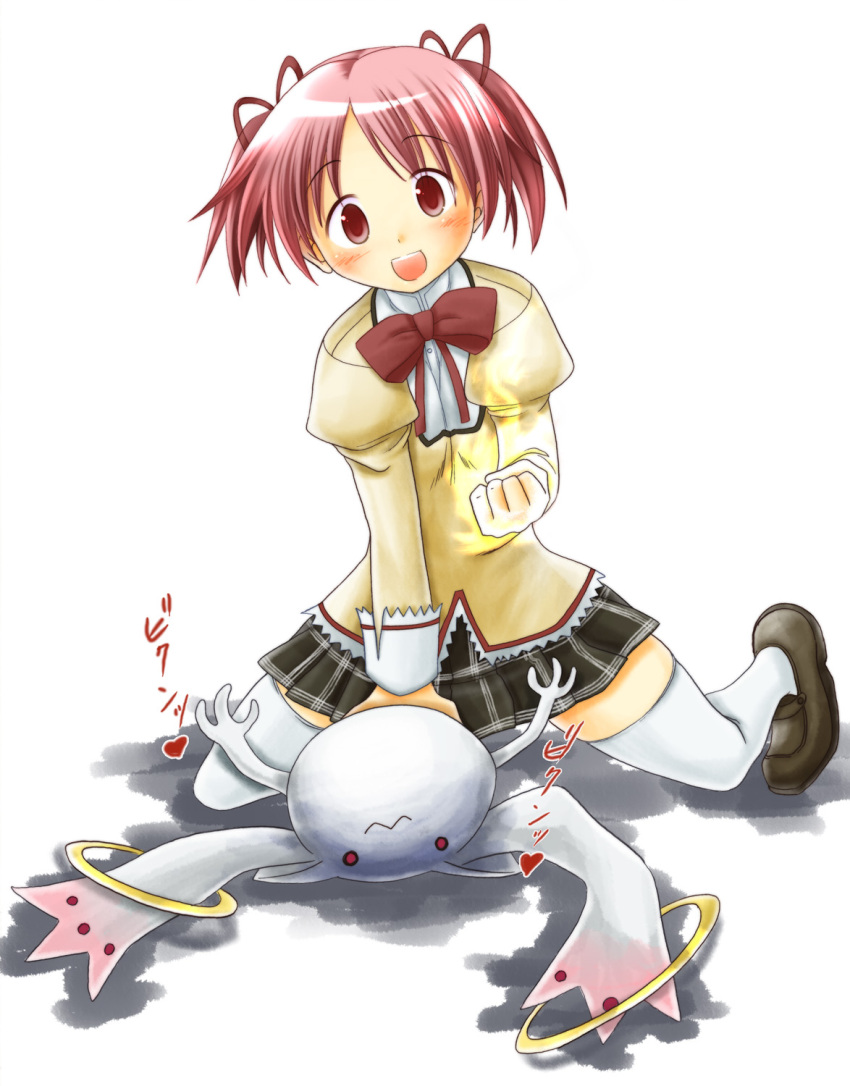 Safebooru - kaname madoka kyubey mahou shoujo madoka magica nashigami tsubute pink eyes pink ...