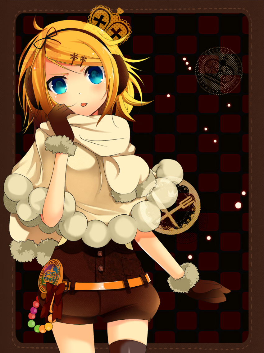 Safebooru - blonde hair blue eyes blush bow crown earmuffs gloves hair ...
