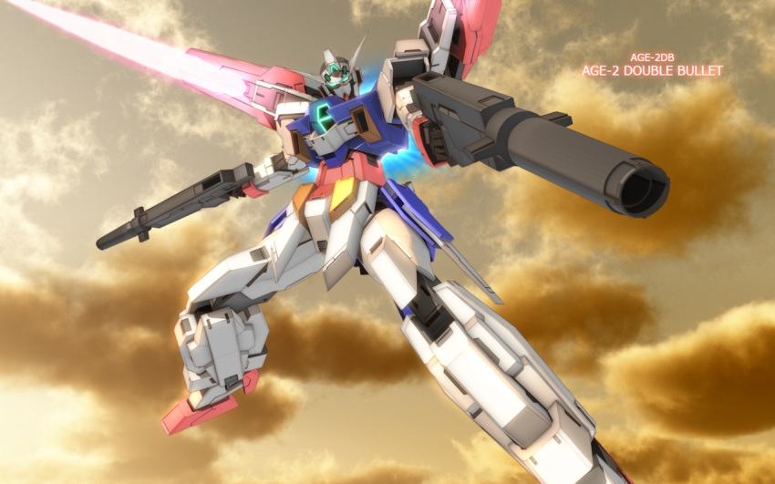 Safebooru - cloud clouds dual wielding energy sword flying gun gundam ...