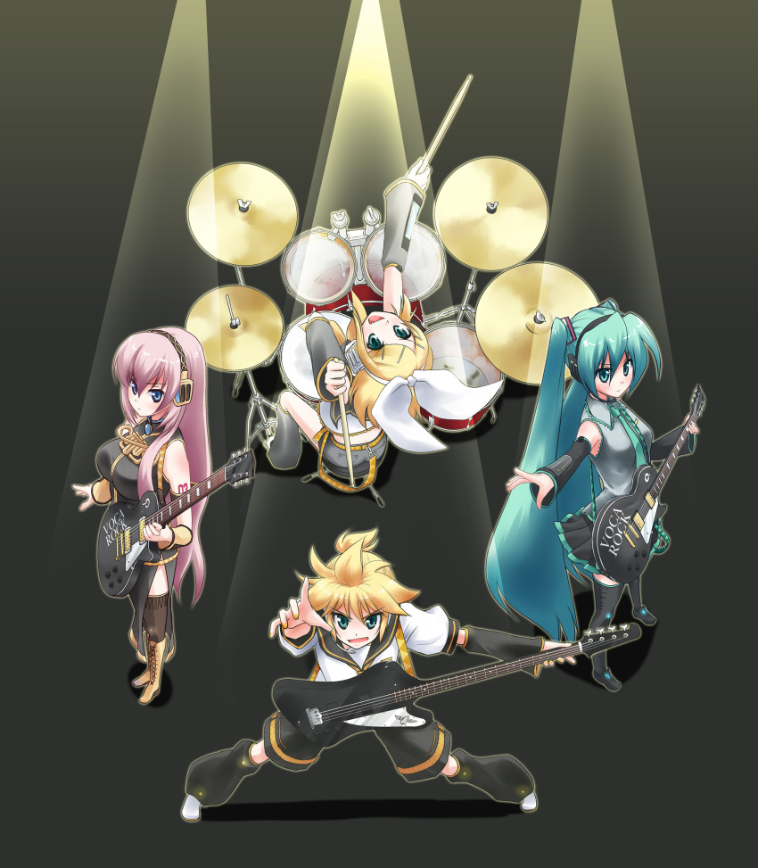 Safebooru - drum drum set guitar hatsune miku highres instrument ...