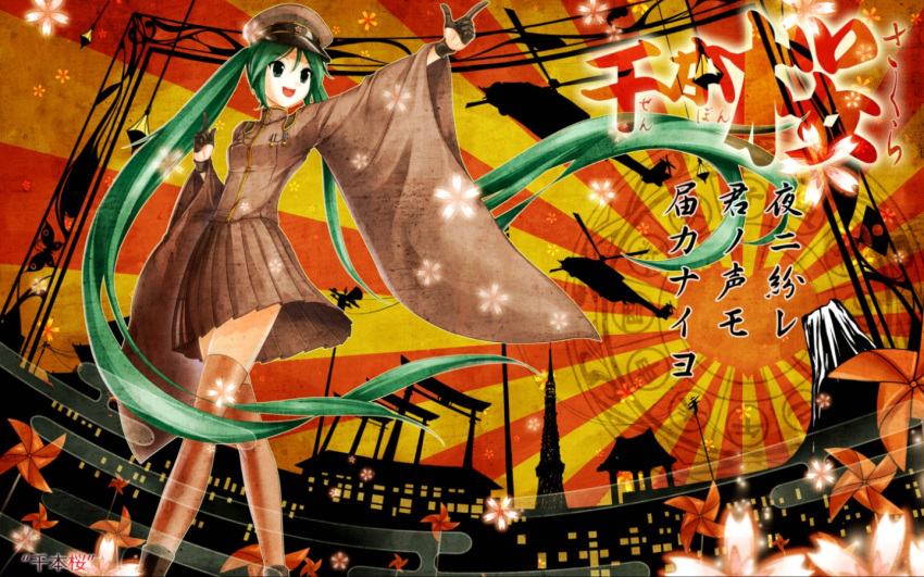 Safebooru - crazypen egasumi gloves green eyes green hair hat hatsune ...