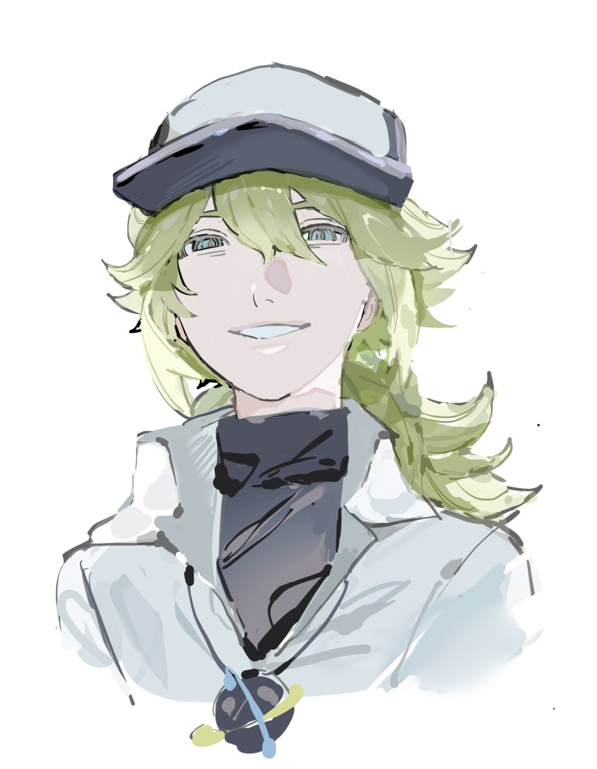 Safebooru - 1boy aisutabetao baseball cap black undershirt blue eyes close-up collared shirt ...