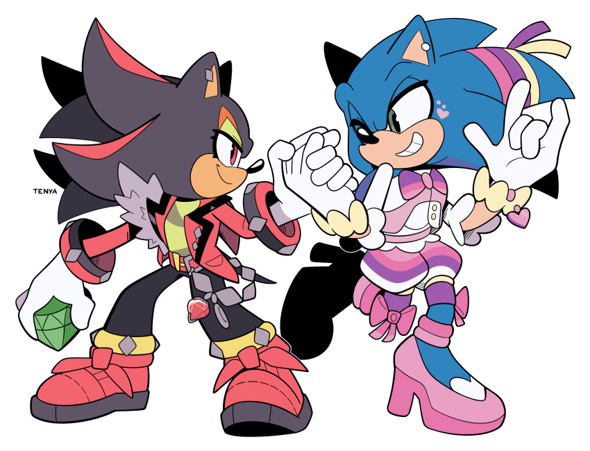 Safebooru - 2boys artist name bow bowtie chaos emerald cosplay cosplay ...