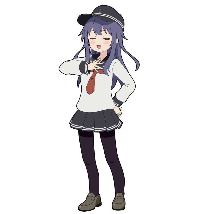 Safebooru - 1girl absurdres akatsuki (kancolle) anchor symbol black hat black pantyhose black ...