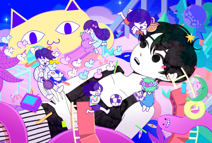 Safebooru - aubrey (headspace) (omori) aubrey (omori) ball basil ...
