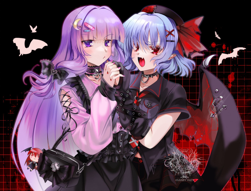 Safebooru - 2girls alternate costume arm warmers artist logo bag bandaid bandaid hair ornament ...