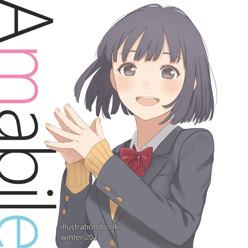 Safebooru 1girl D Black Hair Blush Bob Cut Bow Bowtie Highres Jacket 8779