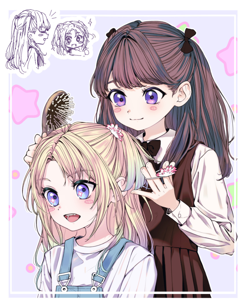 Safebooru - 2girls 596 ( gokuraku joudo) black bow black bowtie blonde ...