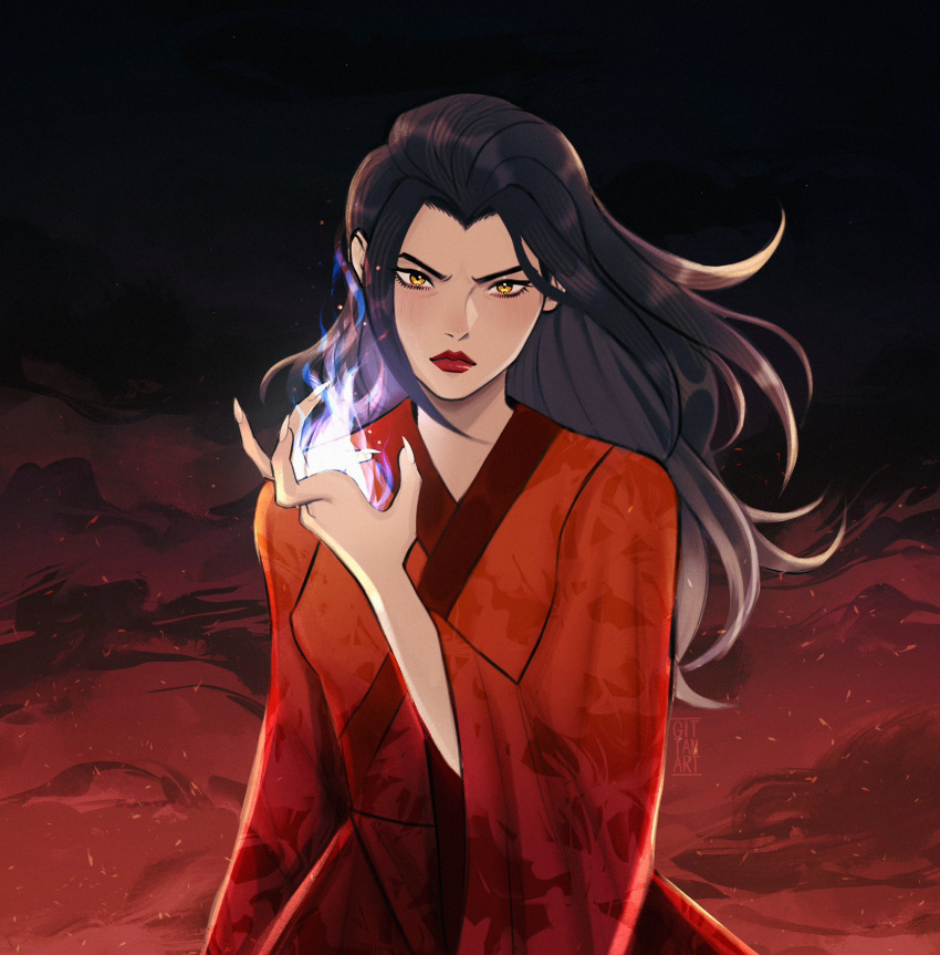 Safebooru - 1girl artist name avatar: the last airbender avatar legends azula black hair closed ...