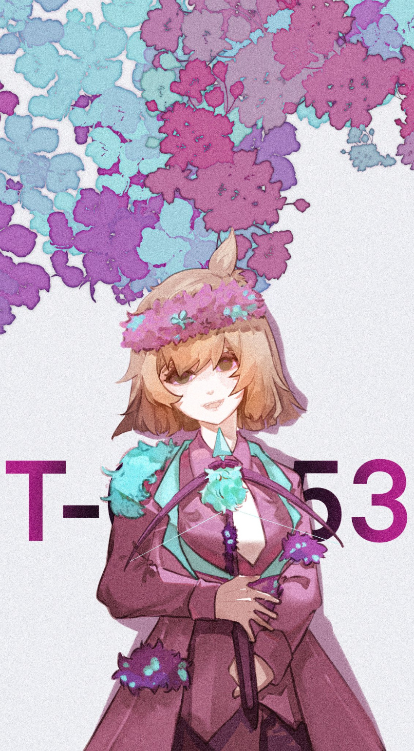 Safebooru - 1girl ahoge brown eyes brown hair coat collared shirt ...