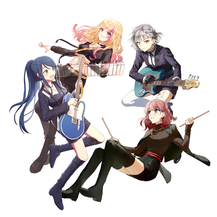 Safebooru - 4girls absurdres black hair blonde hair blue eyes brown ...