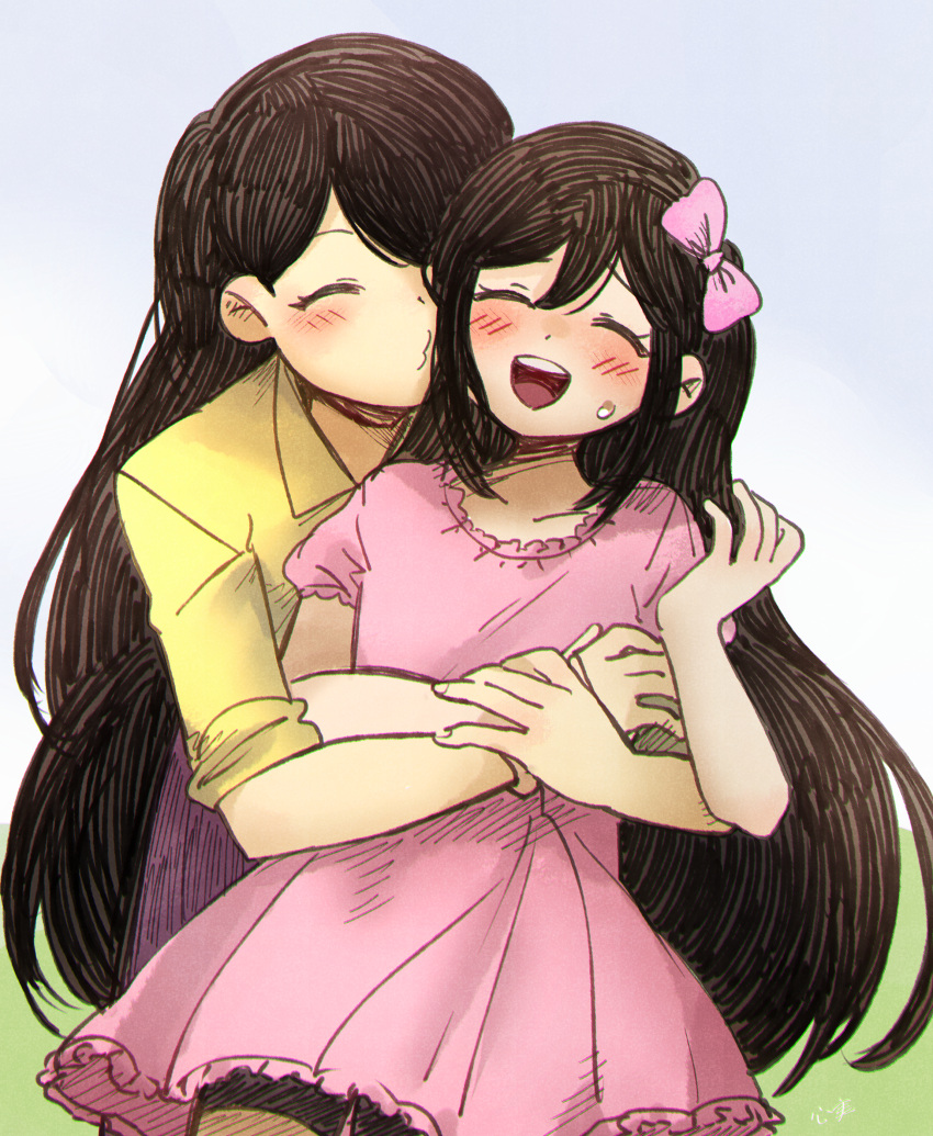 Safebooru - 2girls :d ^ ^ absurdres affectionate aged down aubrey (faraway) (omori) aubrey ...