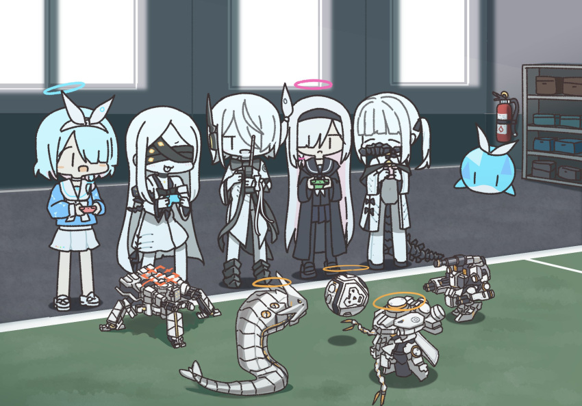 Safebooru - 5girls arona (blue archive) binah (blue archive) black hairband black mask blue ...