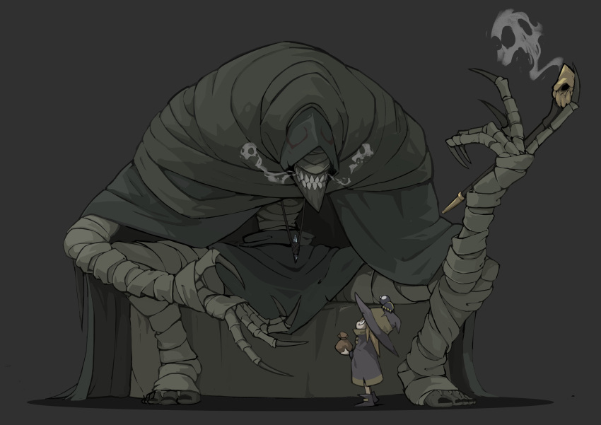 Safebooru - 1girl 1other absurdres amulet bag bandaged arm bandaged chest bandaged fingers ...