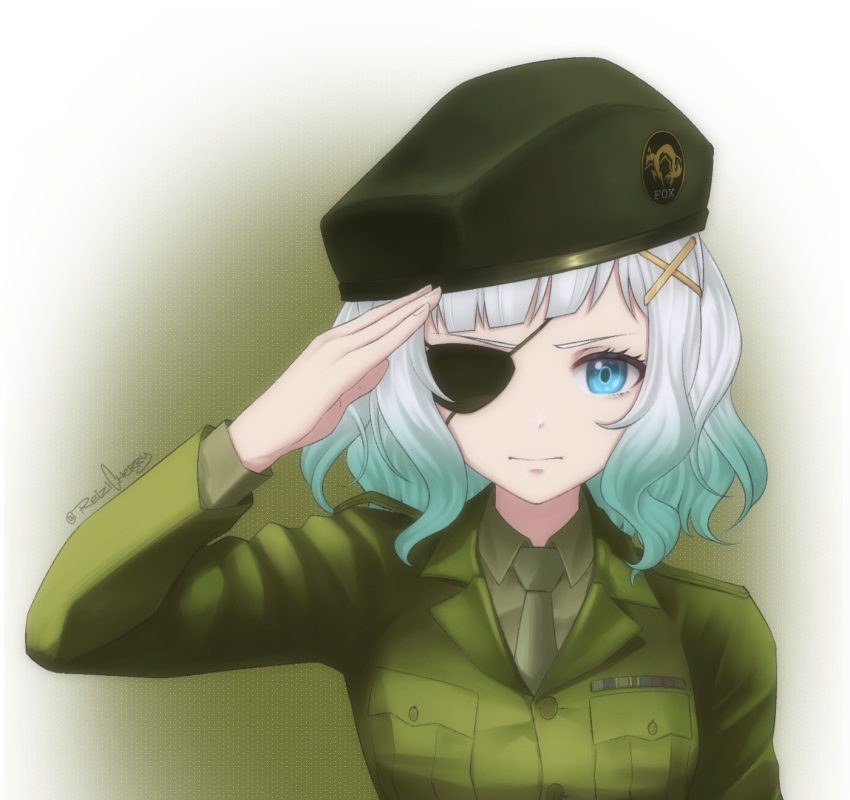 Safebooru - beret blue eyes cosplay eyepatch ghost hat highres indie ...