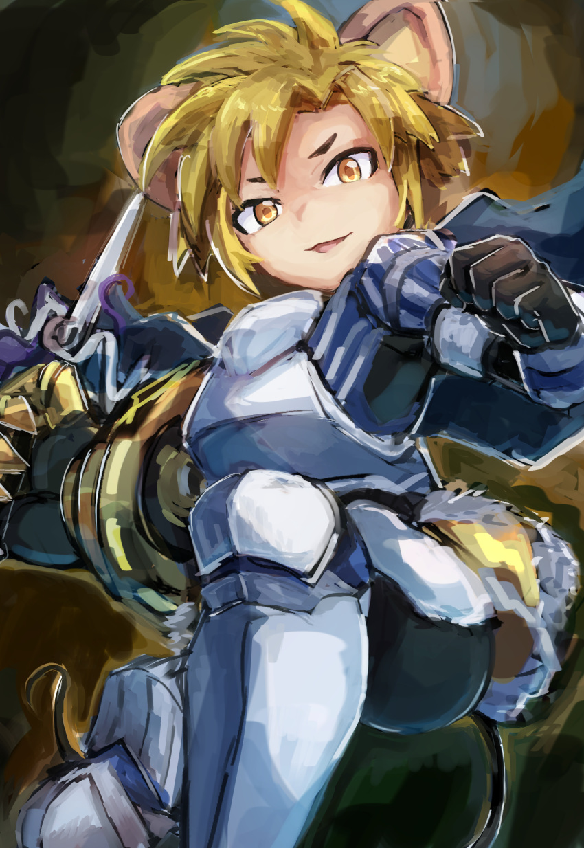 Safebooru - 1girl animal ears armor armored boots blonde hair boots cape chest armor duel ...