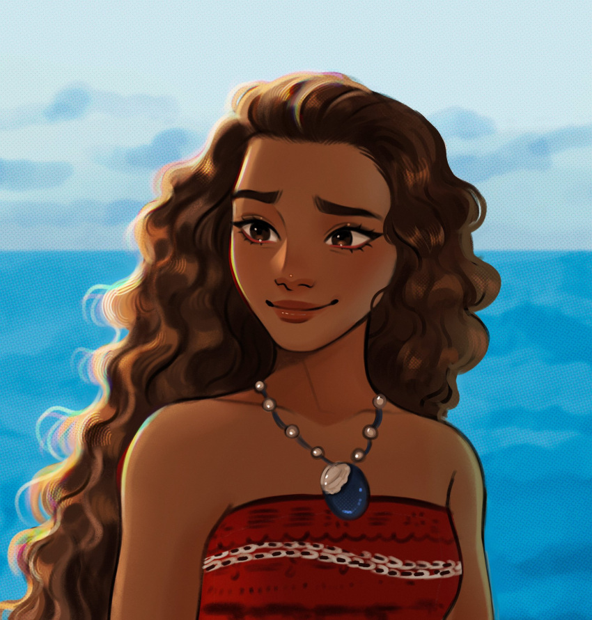 Safebooru - 1girl bandeau brown hair closed mouth commentary dark ...