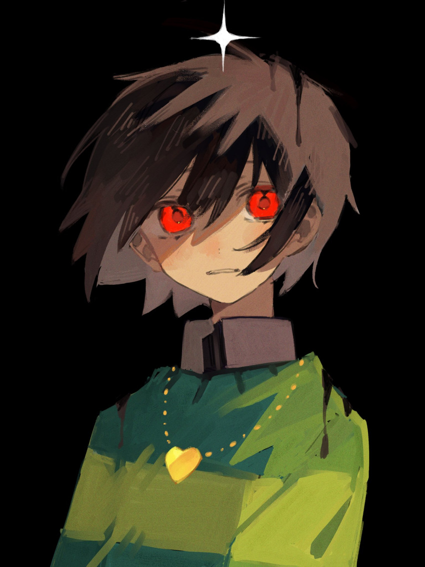 Safebooru - 1other arms at sides black background brown hair chara ...
