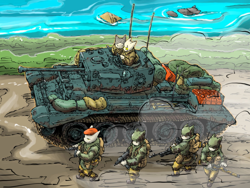 Safebooru - bolt action cannon combat helmet cromwell (tank) furry gun ...