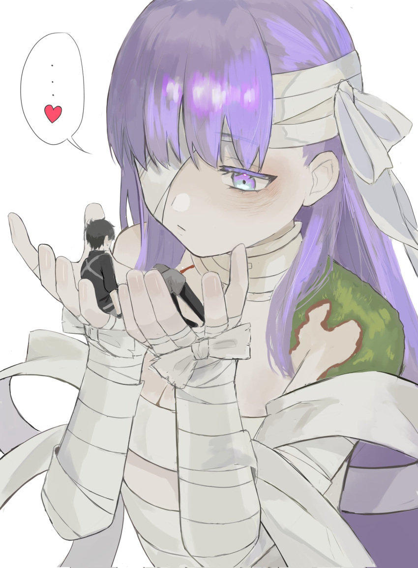 Safebooru - ... 1boy 1girl bandage over one eye bandaged arm bandaged chest bandages black hair ...
