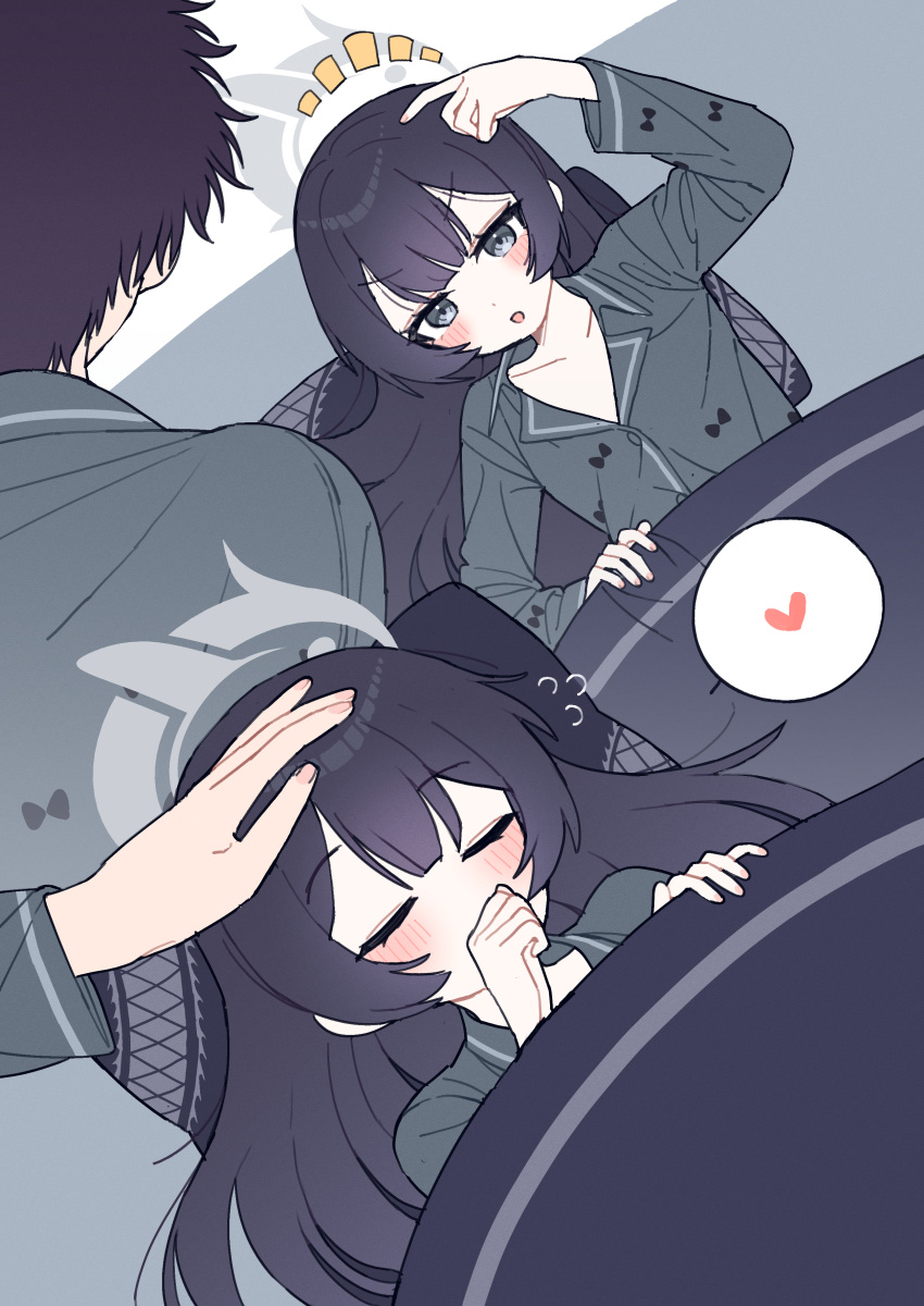 Safebooru - 1boy 1girl absurdres alternate costume alternate hairstyle black hair black pajamas ...