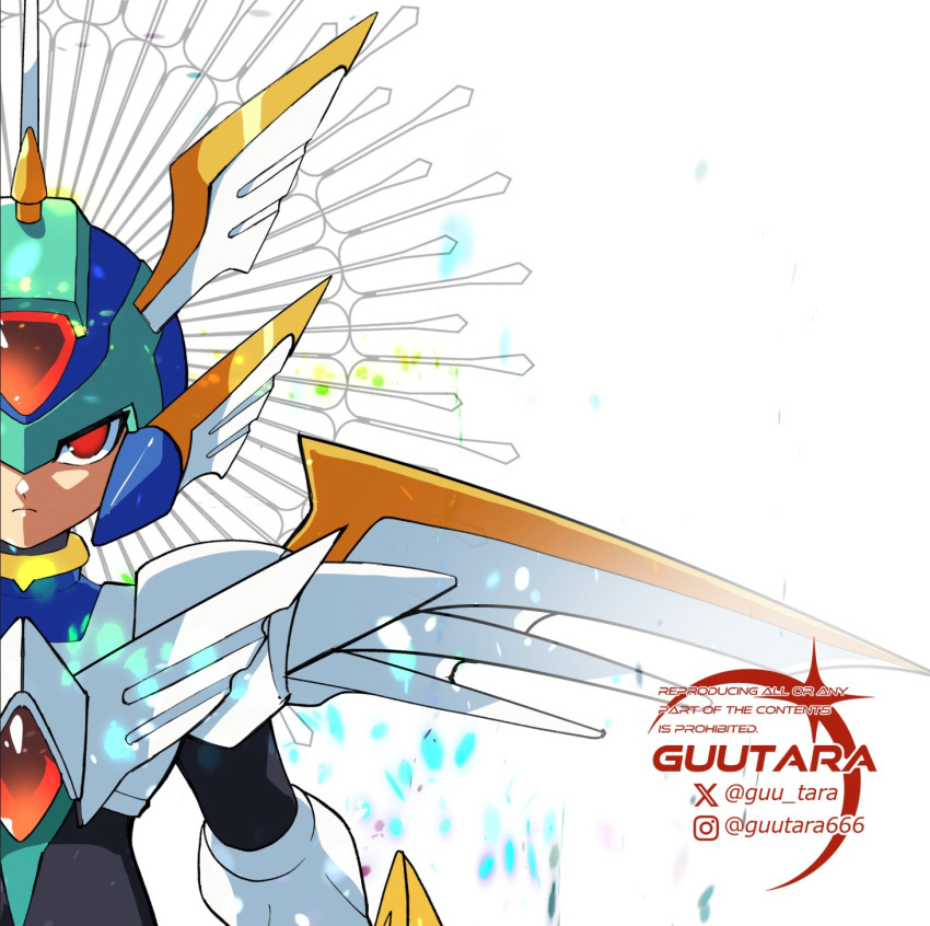 Safebooru - 1boy armor blue helmet chest armor chest jewel commentary ...